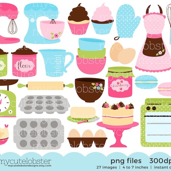 Baking Clipart - Etsy