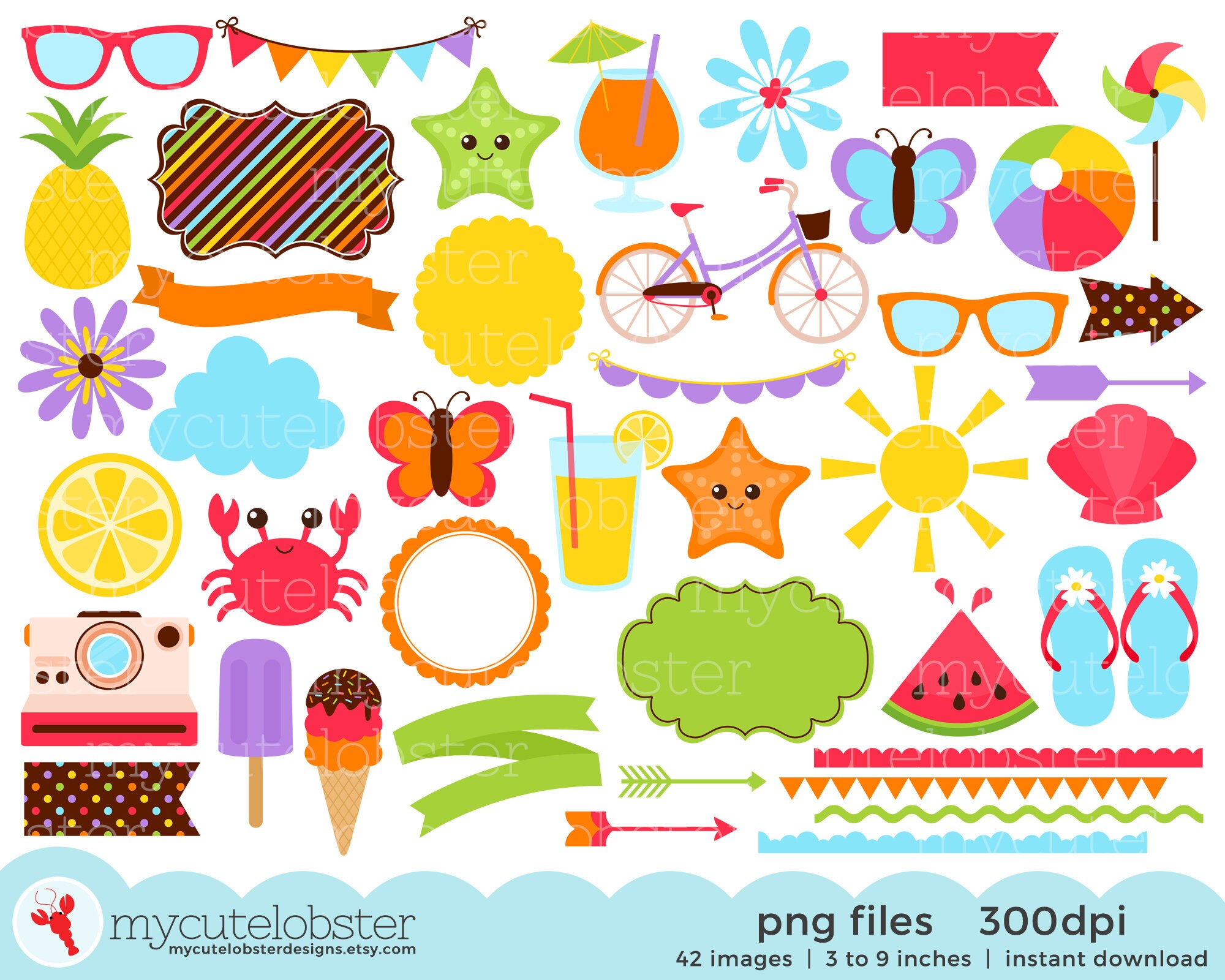 Summer Fun Clipart Border