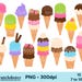 Ice Cream Builder Clipart Build Your Own Ice Cream, Clipart Set, DIY ...