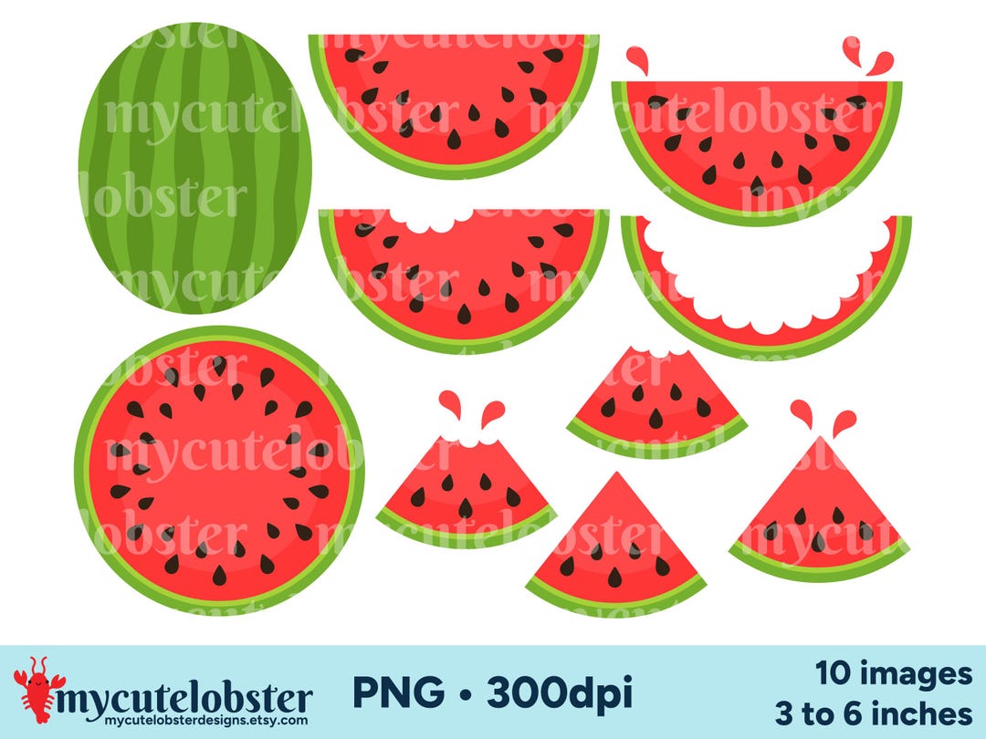 Watermelon Clipart, Fruit Clipart, Watermelon Slices, Watermelon PNG ...