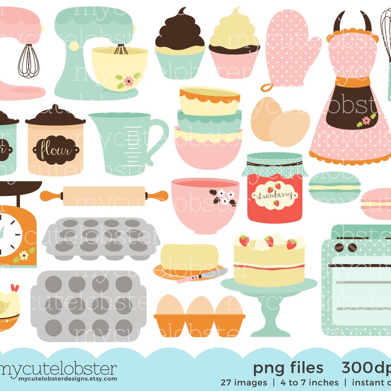 Baking Clipart - Etsy