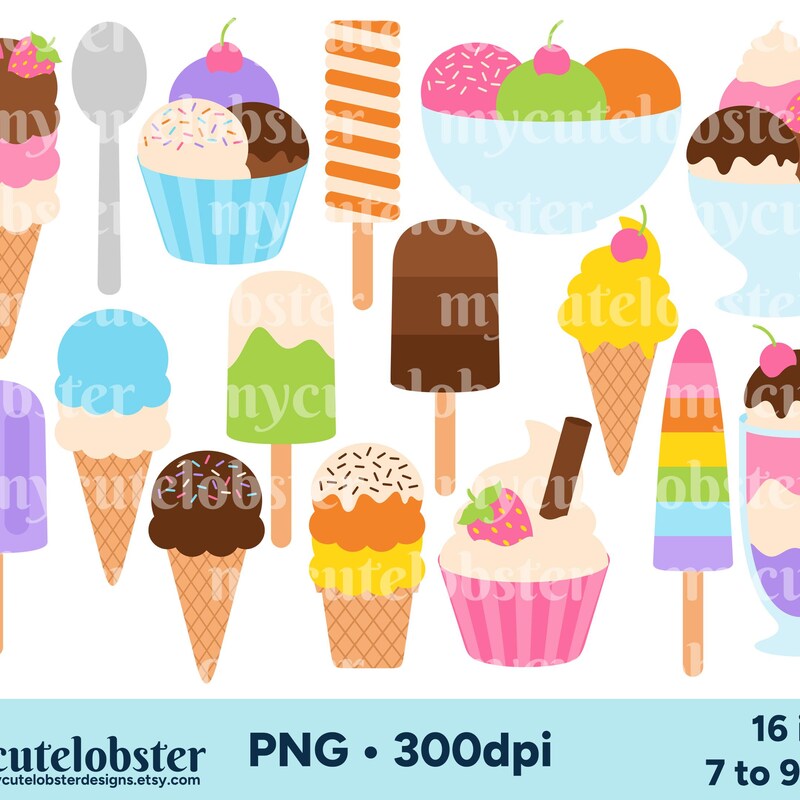 Ice Cream Clip Art - Etsy