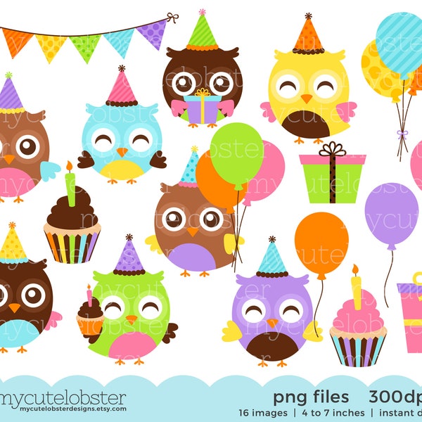 Cute Owl Clipart - Etsy UK