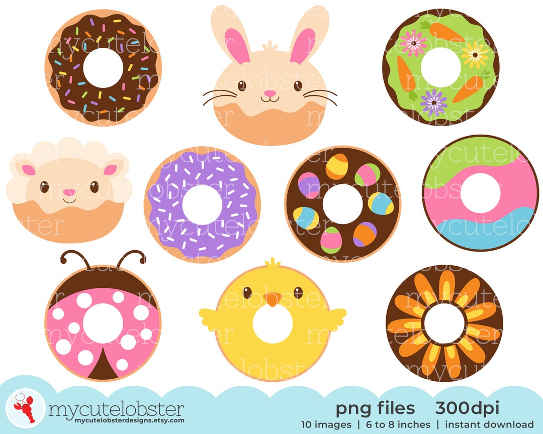 Ostern Donuts Clipart Clip Art Set von süßen Donuts Ostern - Etsy.de