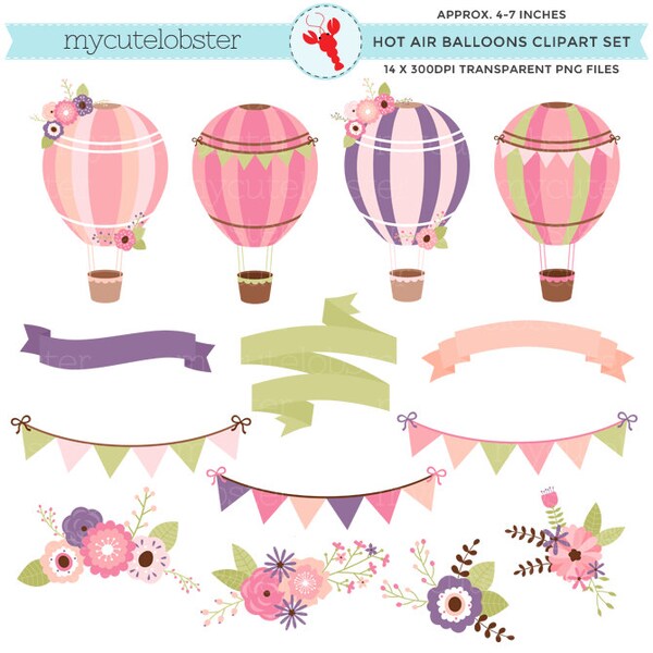 Air Balloon Clipart - Etsy