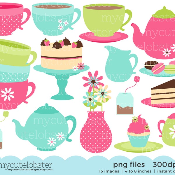 Teacup Clip Art - Etsy