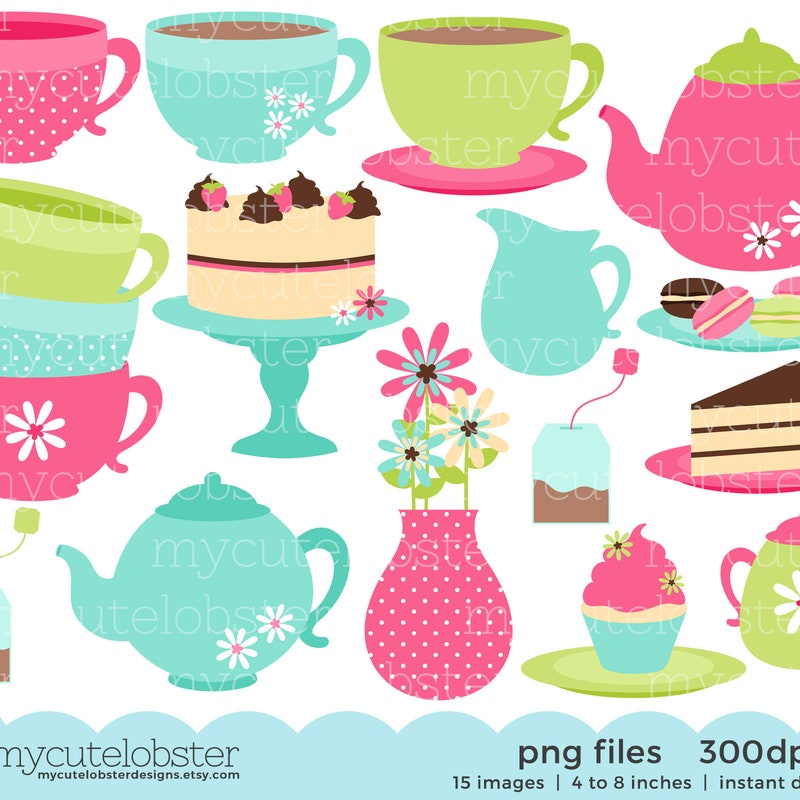 Teacup Clip Art - Etsy