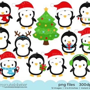 Winter Penguin Clip Art Border