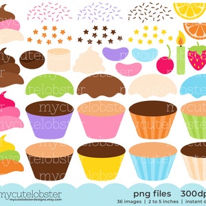 Fun Cupcake Builder Clipart Set of Cupcakes, Frosting, Sprinkles, Build ...
