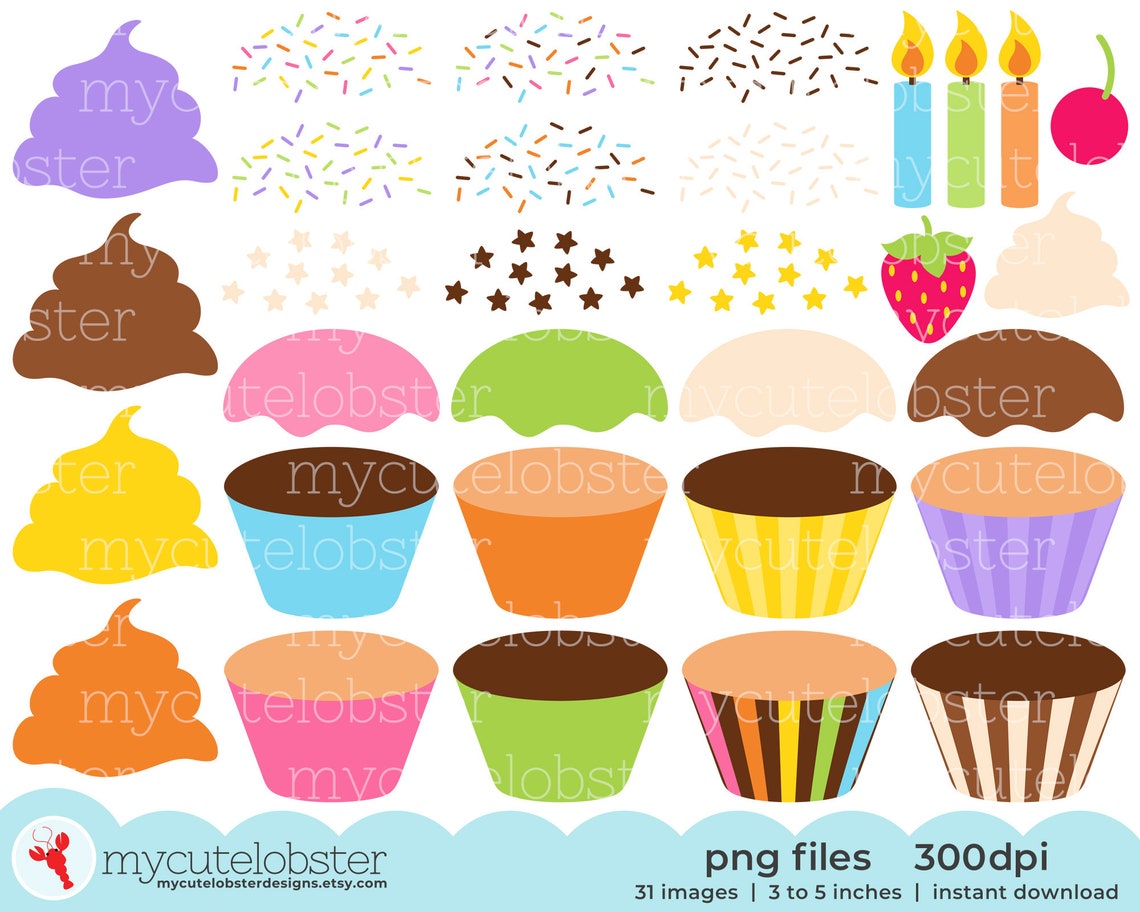 Cupcake Builder Clipart Build Your Own Cupcake Frosting - Etsy