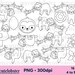 Sloth Digital Stamps - Set of Sloths Clipart, Animal Outlines, PNG ...