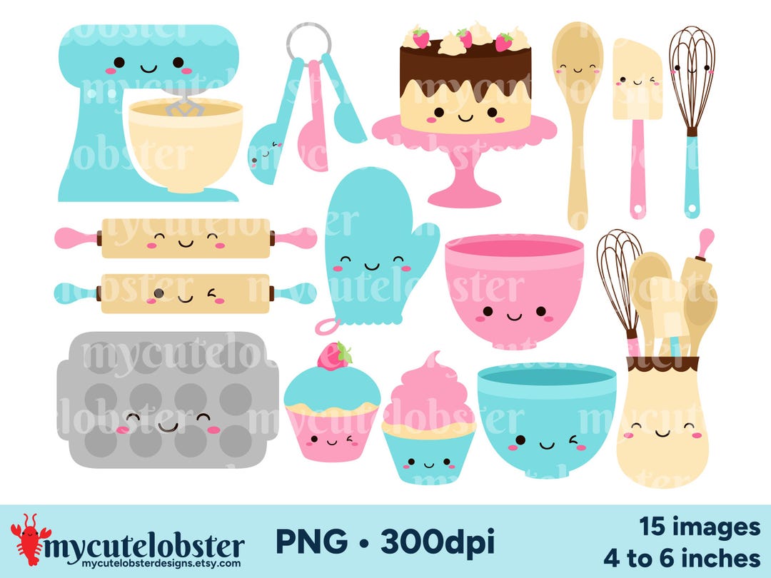 Cute Baking Clipart, Food Clipart, Happy Baking Clipart, Cute Kitchen ...