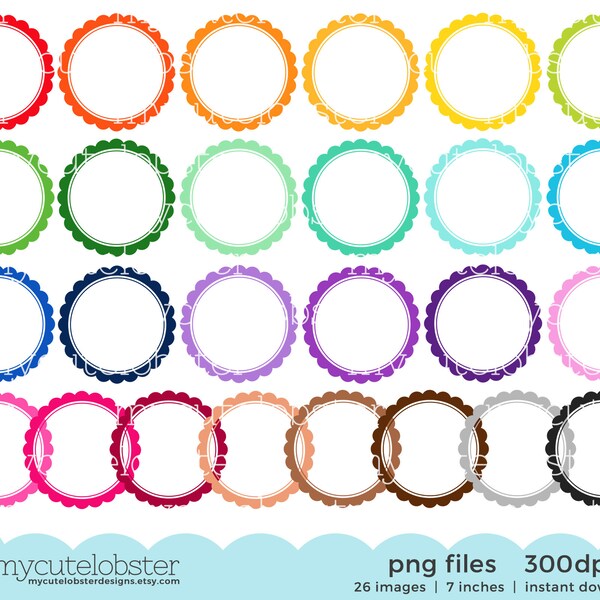 Scalloped Labels - Etsy