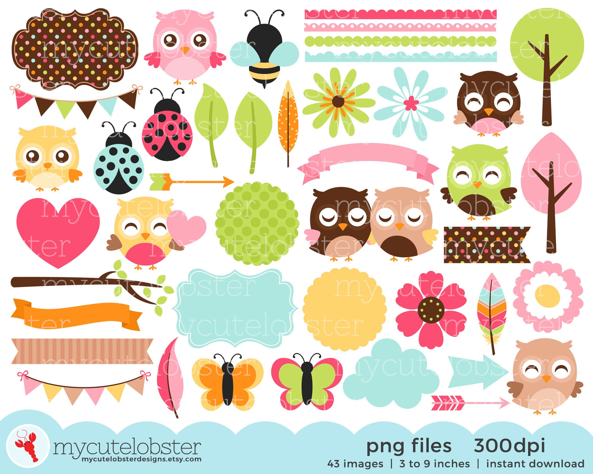 Owls Clipart Border