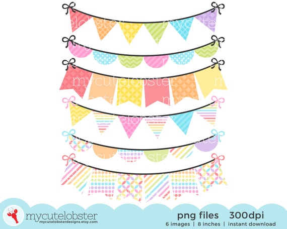 Pastel Bunting Clipart