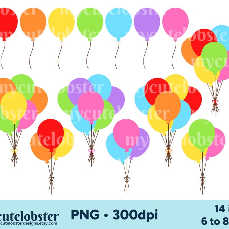 Rainbow Balloons - Etsy