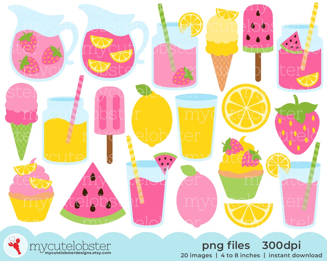 Fun Lemonade Clipart Lemonade Clip Art Set, Summer, Drinks, Lemons ...