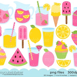 Fun Lemonade Clipart Lemonade Clip Art Set Summer Drinks - Etsy
