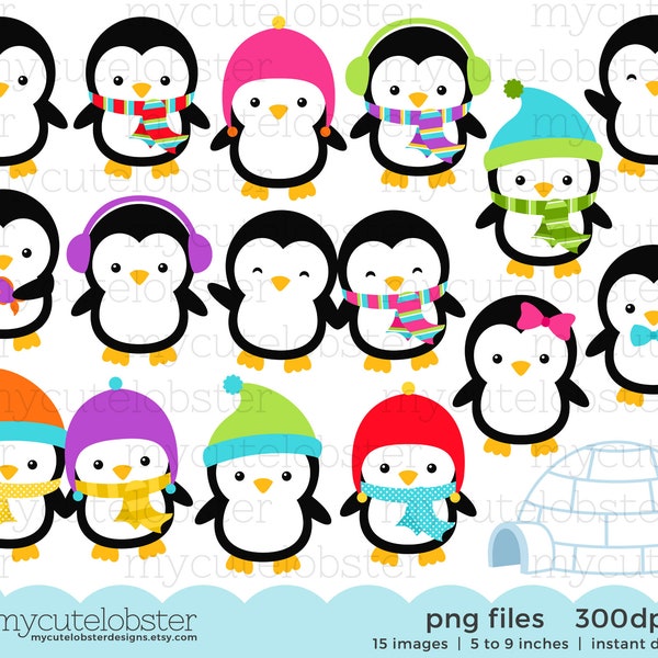 Clip Art Penguin - Etsy
