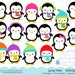 Penguins Clipart Clip Art Set of Penguins Winter Penguins - Etsy