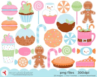 Pastel Candy Clipart - Etsy