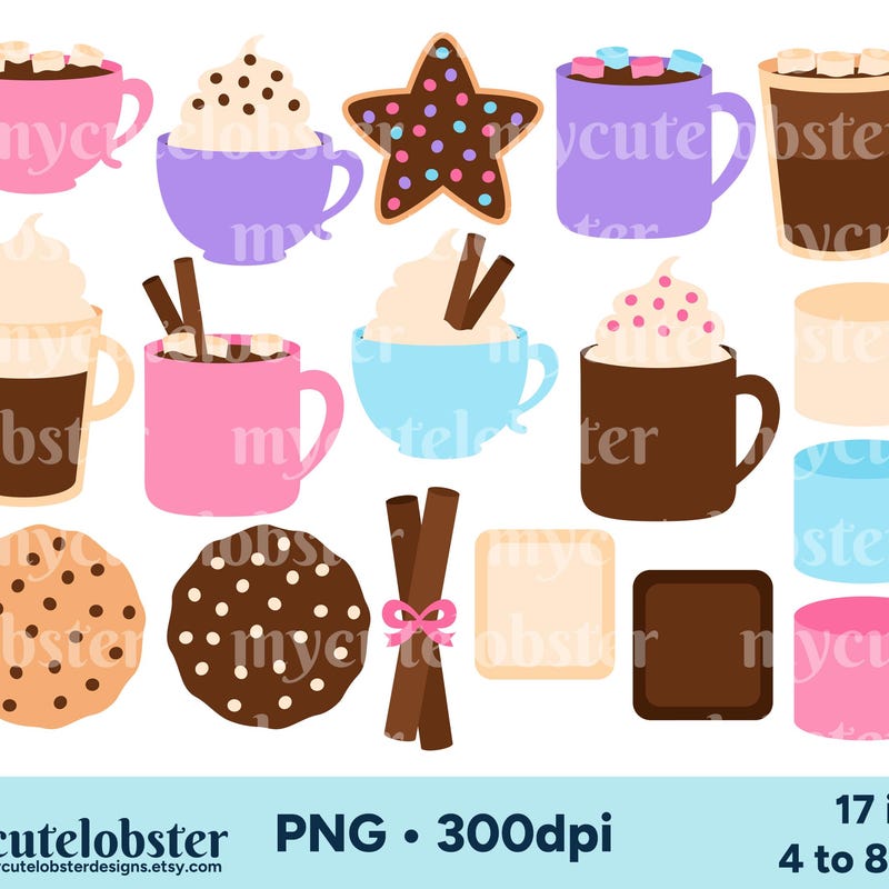 Hot Cocoa Clipart - Etsy