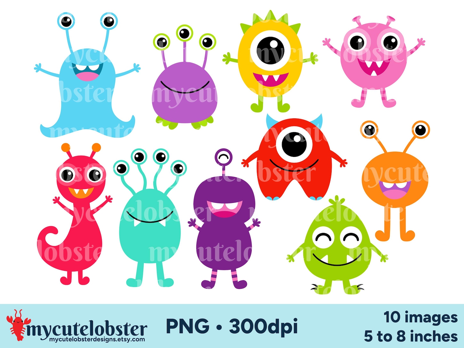 Monsters Clipart, Cute Monsters Clipart, Monsters PNG, Fun Monsters ...
