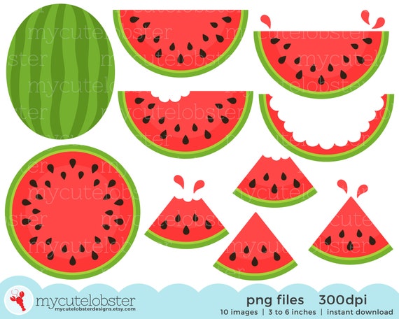 Watermelon Clipart Set clip art set of watermelon | Etsy