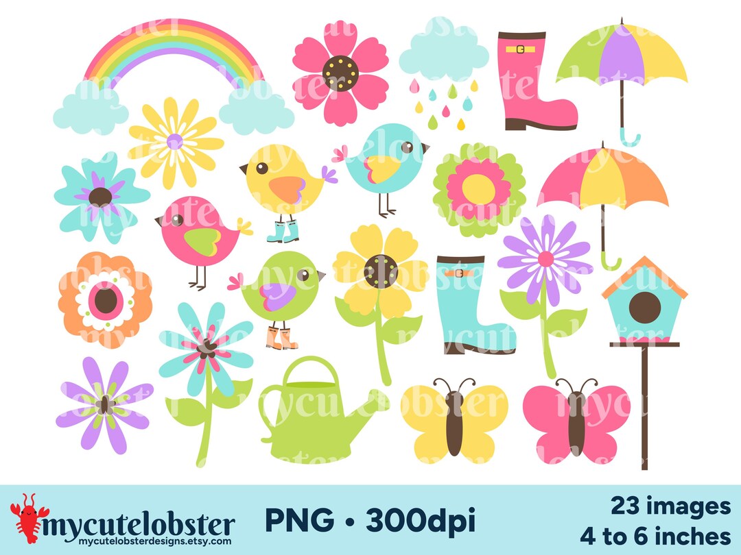 Spring Clipart - Flowers Graphics, Springtime Clip Art, PNG Digital ...