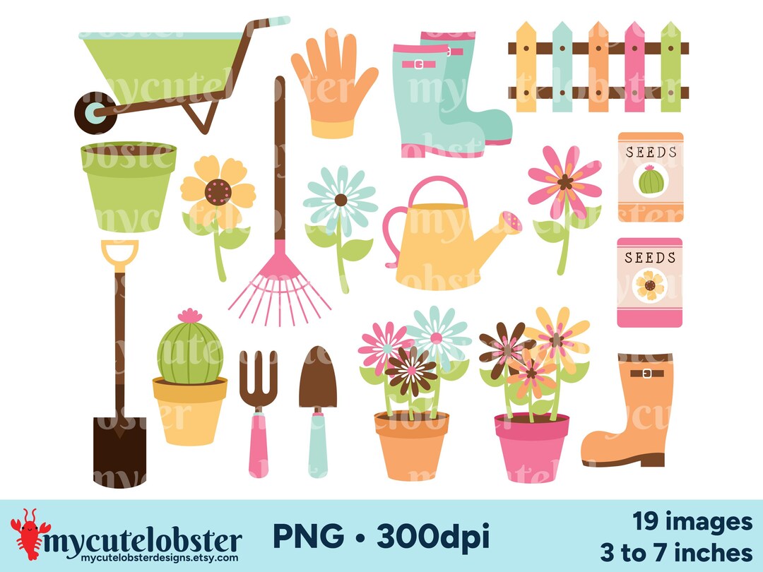 Gardening Clipart, Flowers Clipart, Garden Clipart, PNG Gardening ...