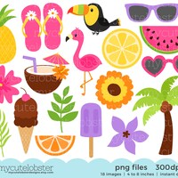 Tropical Clipart - Etsy