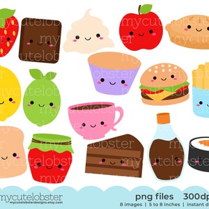 Cute Food Pairings Clipart Set of Food Friends, Cute Food Clipart, We ...