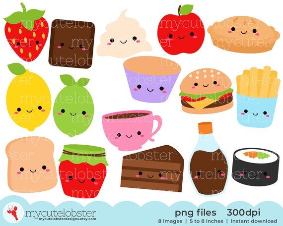 Cute Food Pairings Clipart Set of Food Friends Cute Food - Etsy UK