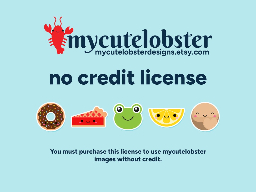 No Credit License for Clipart Sets Purchased From Mycutelobster - Etsy