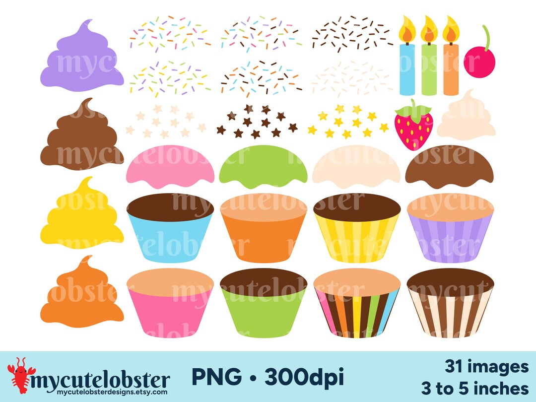 Cupcake Builder Clipart, Build Your Own Cupcake Clipart, Cupcake ...
