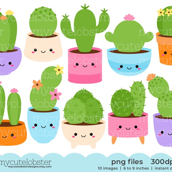 Cactus Clipart - Etsy