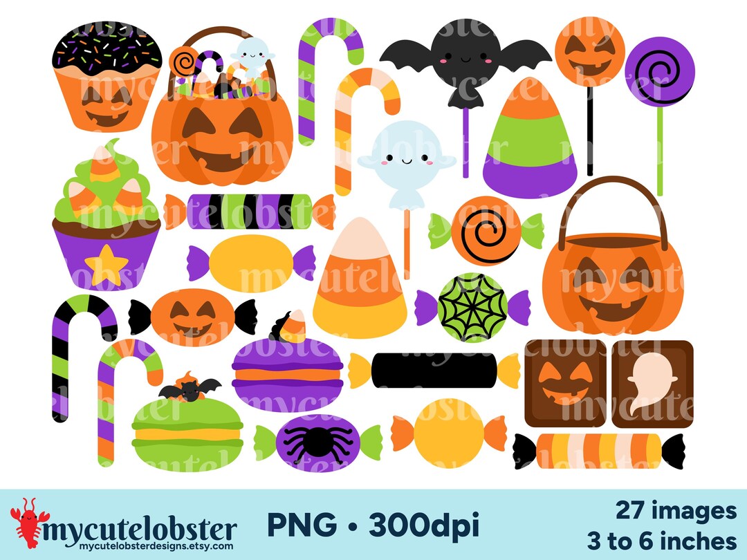 Halloween Candy & Treats Clipart - Candy Clipart, Sweets, Cupcakes ...