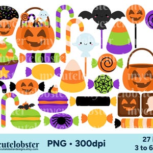 Halloween Candy & Treats Clipart - Candy Clipart, Sweets, Cupcakes ...