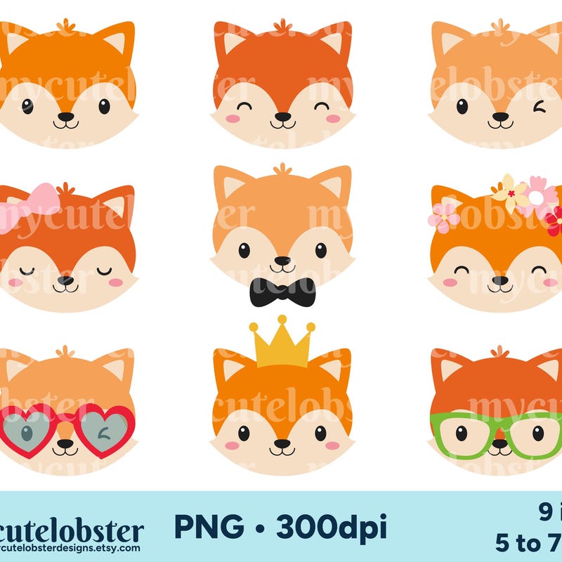 Fox Clip Art - Etsy