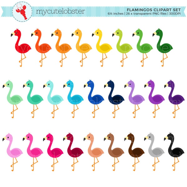 Flamingo Clipart - Etsy UK
