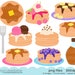 Cute Food Collection Digital Stamps Food Outlines, Happy Food Digi ...