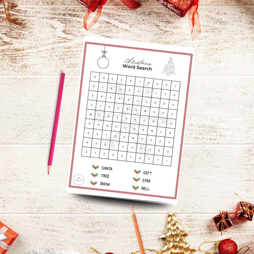 Christmas Word Search Printable | Holiday Puzzle Game for Kids and ...