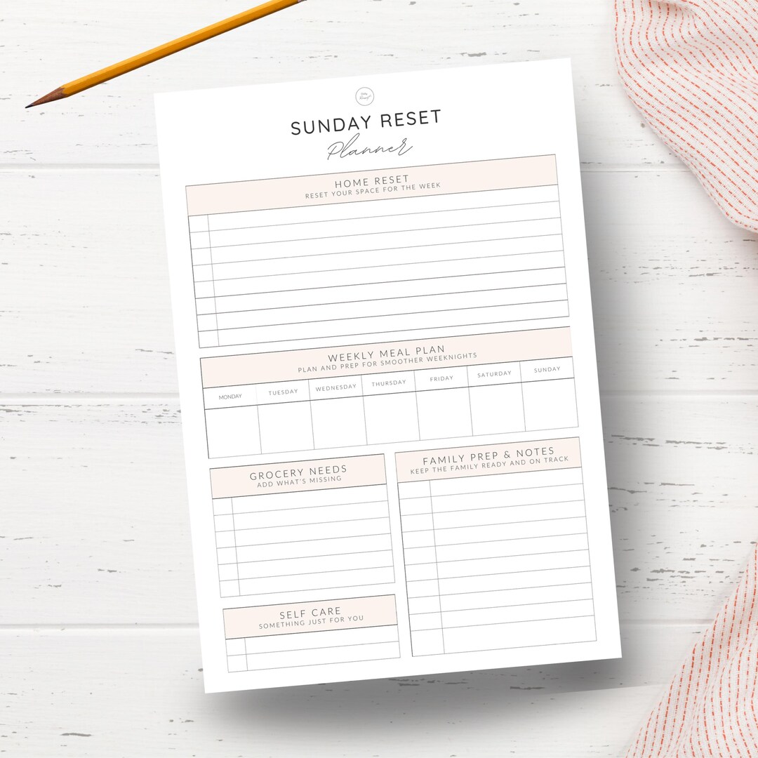 Sunday Reset Planner for Moms | Weekly Reset System to Clean, Plan and ...