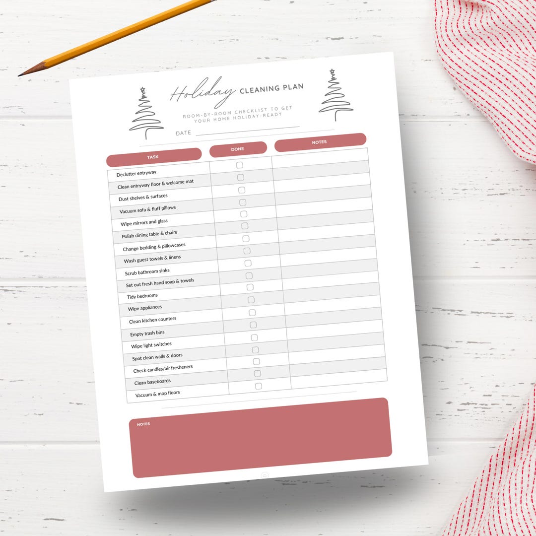 Holiday Cleaning Checklist Printable – Room-by-room Holiday Prep ...