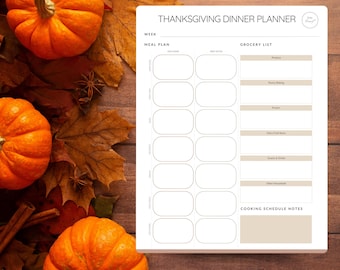 Thanksgiving Meal Prep Printable PDF - Etsy
