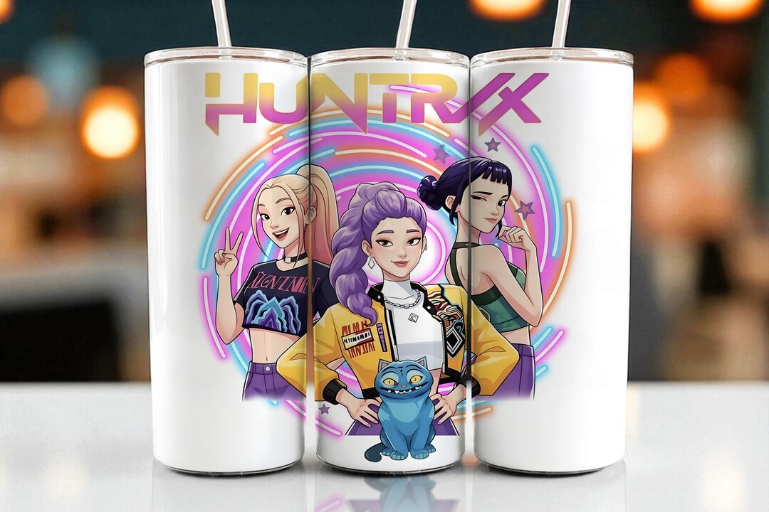 Kpop Demon Hunters Tumbler Wrap PNG: 20oz Saja Boys Huntrix Sublimation ...