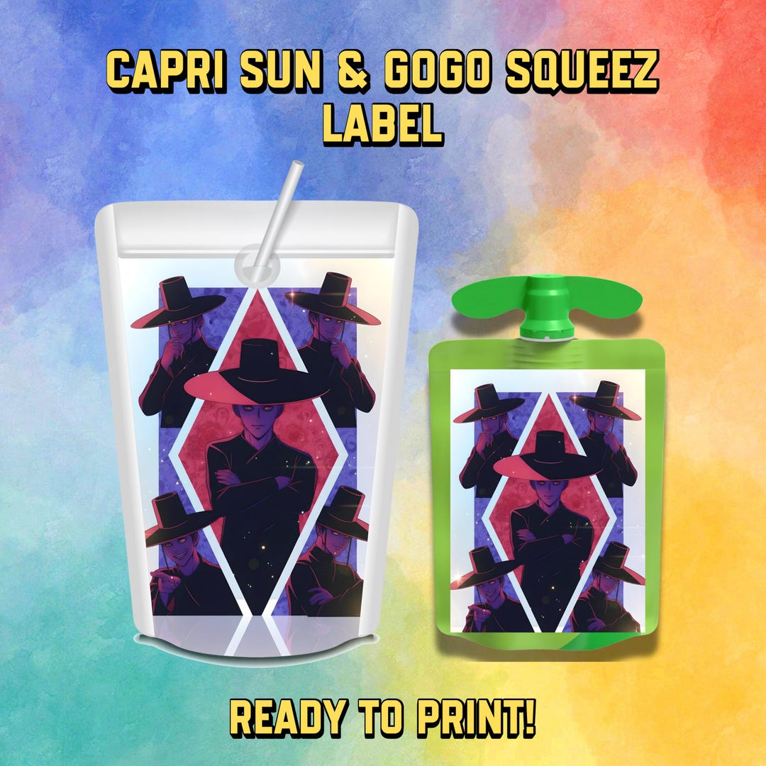 Kpop Demon Hunters Capri Sun Juice Pouch Label, Saja Boys Tonic Drink ...