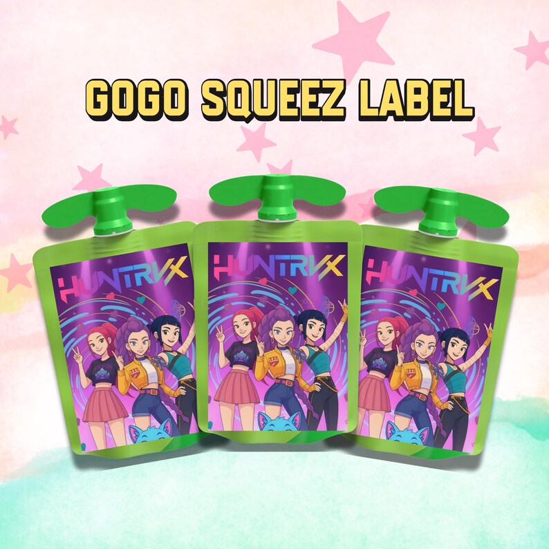 Kpop Demon Hunters Capri Sun Juice Pouch Labels, Huntrix Tonic Drink Wrapper (digital Download ...