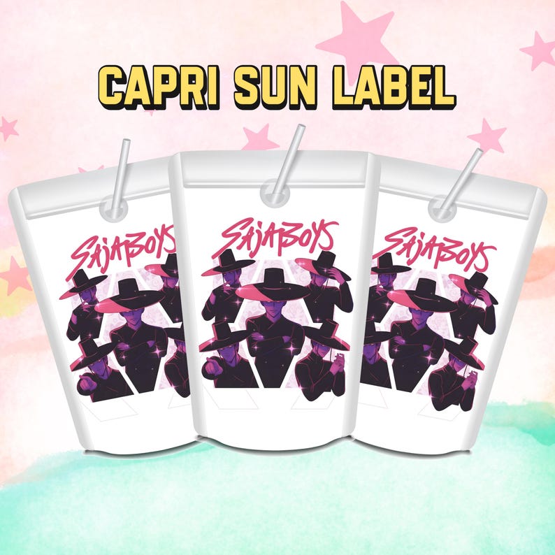 Kpop Demon Hunters Saja Boys Juice Label: Capri Sun & Gogo Squeez ...