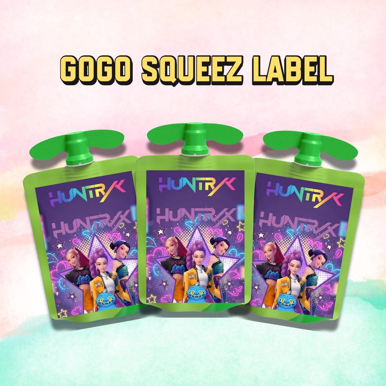 Kpop Demon Hunters Capri Sun & Gogo Squeez Labels: Party Juice Wraps (digital Download) - Etsy
